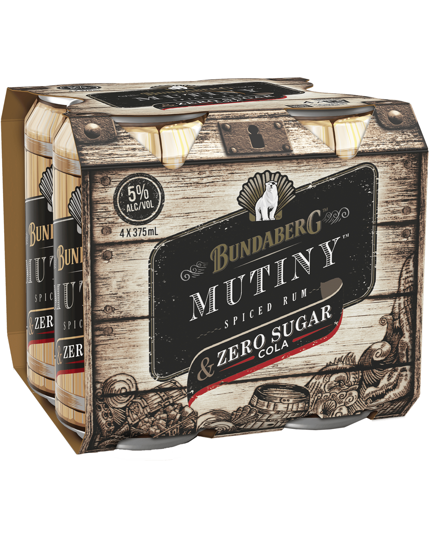 Buy Bundaberg Mutiny Spiced Rum & Zero Sugar Cola Cans 375ml Online ...
