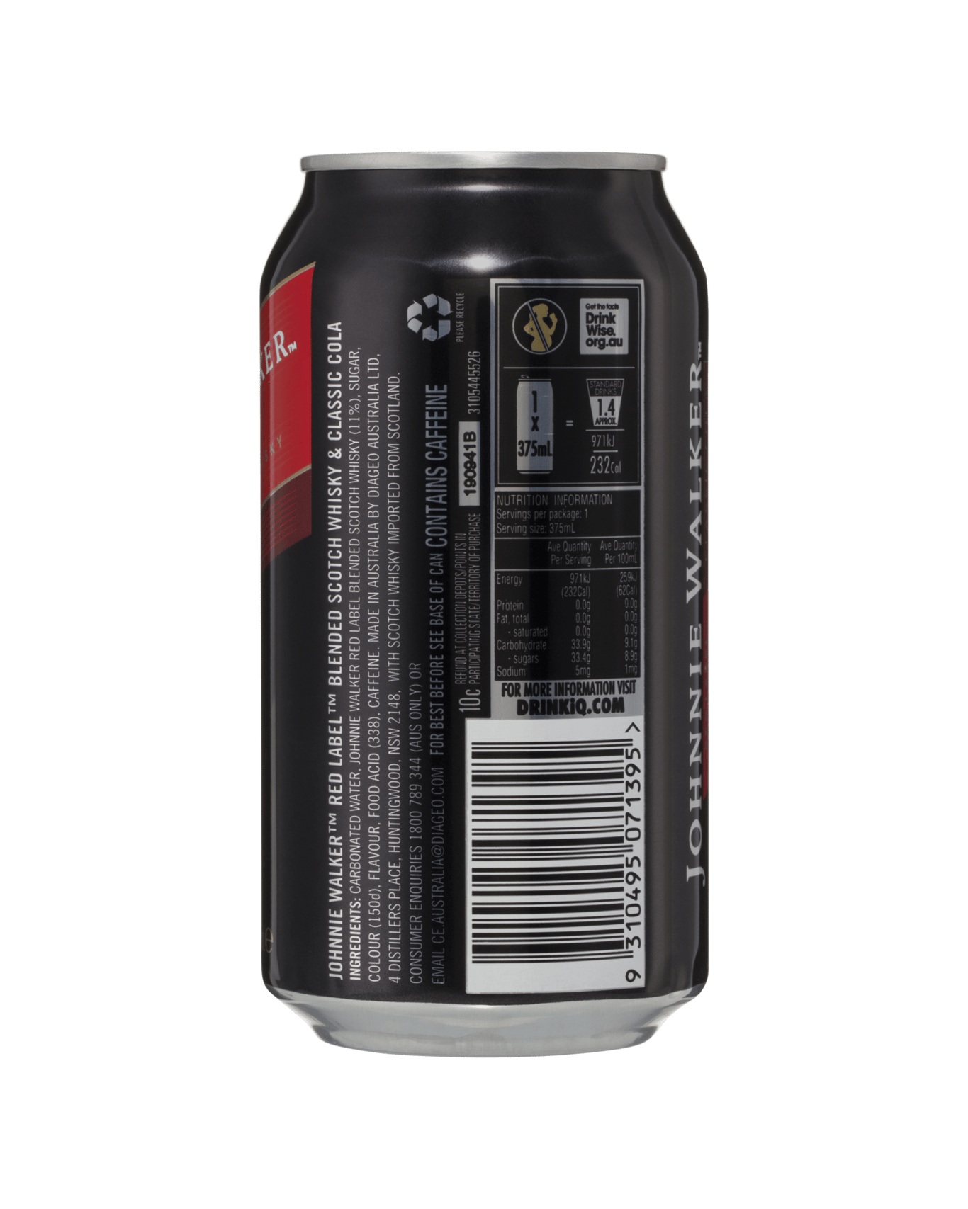 Buy Johnnie Walker Red Label & Cola Cans 375ml Online @Lowest Price