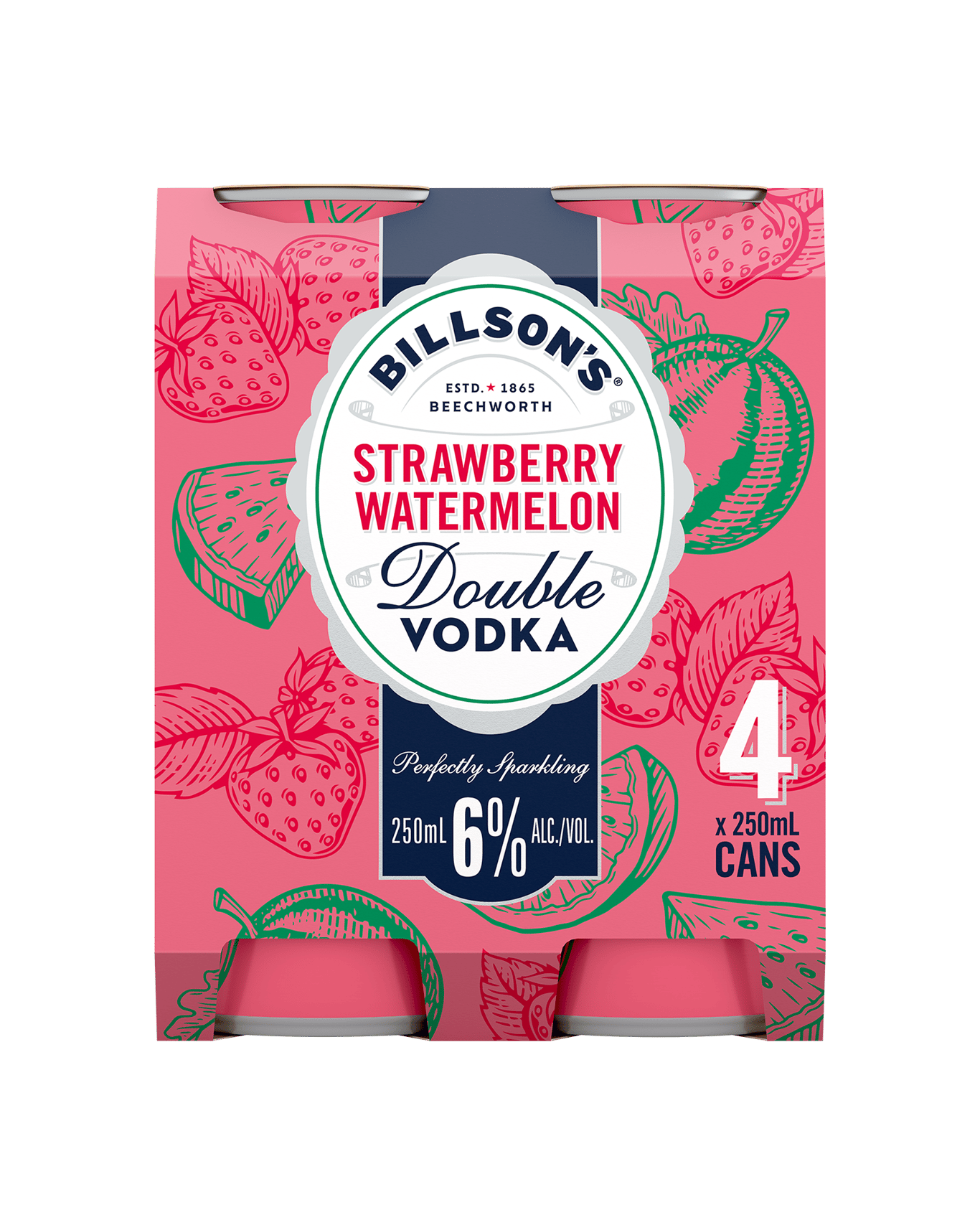Buy Billson's Double Vodka & Strawberry Watermelon Cans 250ml Online ...
