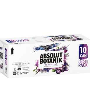 Buy Absolut Botanik Berry Lime & Vodka Cans 10 Pack 375ml Online ...