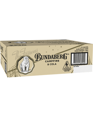 Buy Bundaberg Campfire Bourbon Barrel Finished Rum & Cola 6% 10x375ml Can Online @Lowest Price