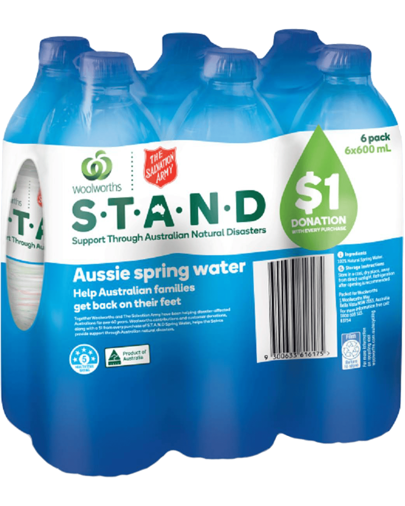 Buy Woolworths Stand Spring Water 600ml 6 Pack Online @Lowest Price