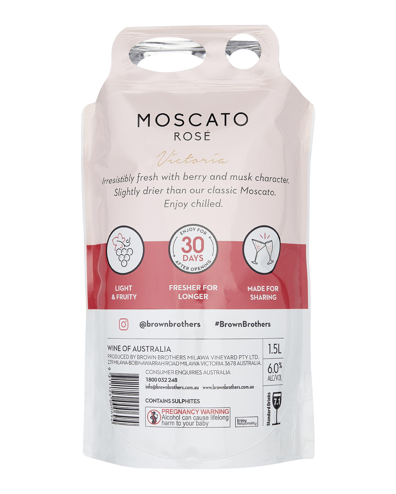 Buy Brown Brothers Moscato Rosé Bagnum 1.5l Online @Lowest Price