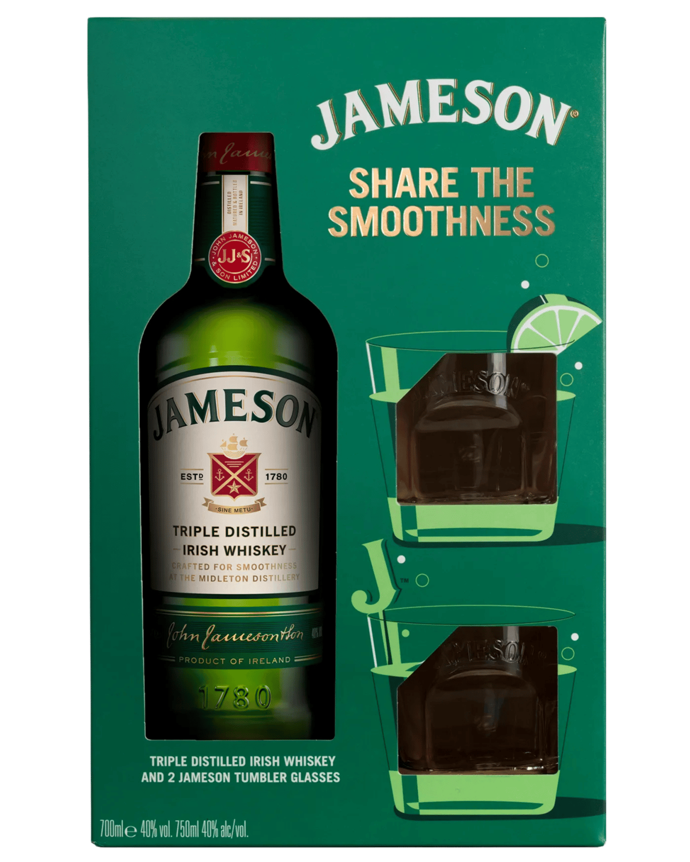 Buy Jameson Glasses Gift Pack 700ml Online @Lowest Price