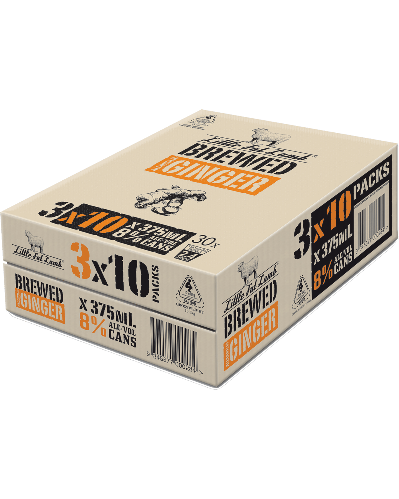 Little Fat Lamb Brewed Ginger Cans 10 Pack 375ml (Unbeatable Prices ...