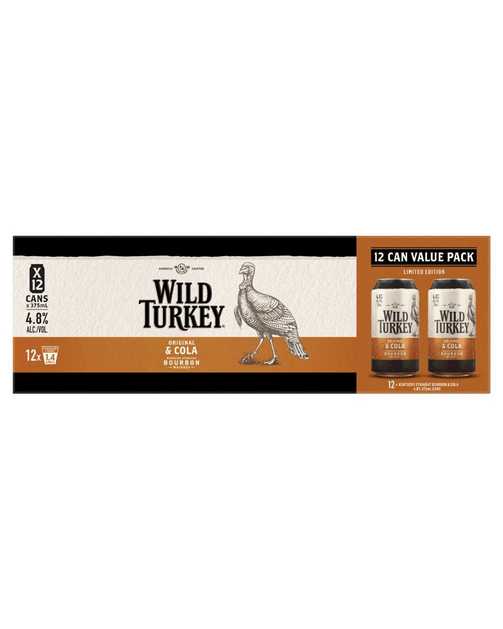 Buy Wild Turkey Bourbon & Cola Cans 10 Pack + 2 Bourbon & Dry Cans ...