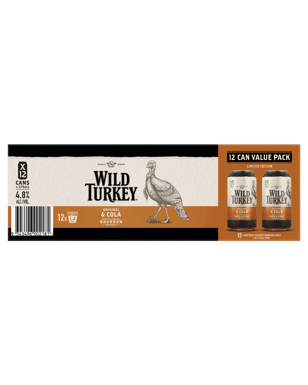 Buy Wild Turkey Bourbon & Cola Cans 10 Pack 375ml + 2 Extra Bourbon ...