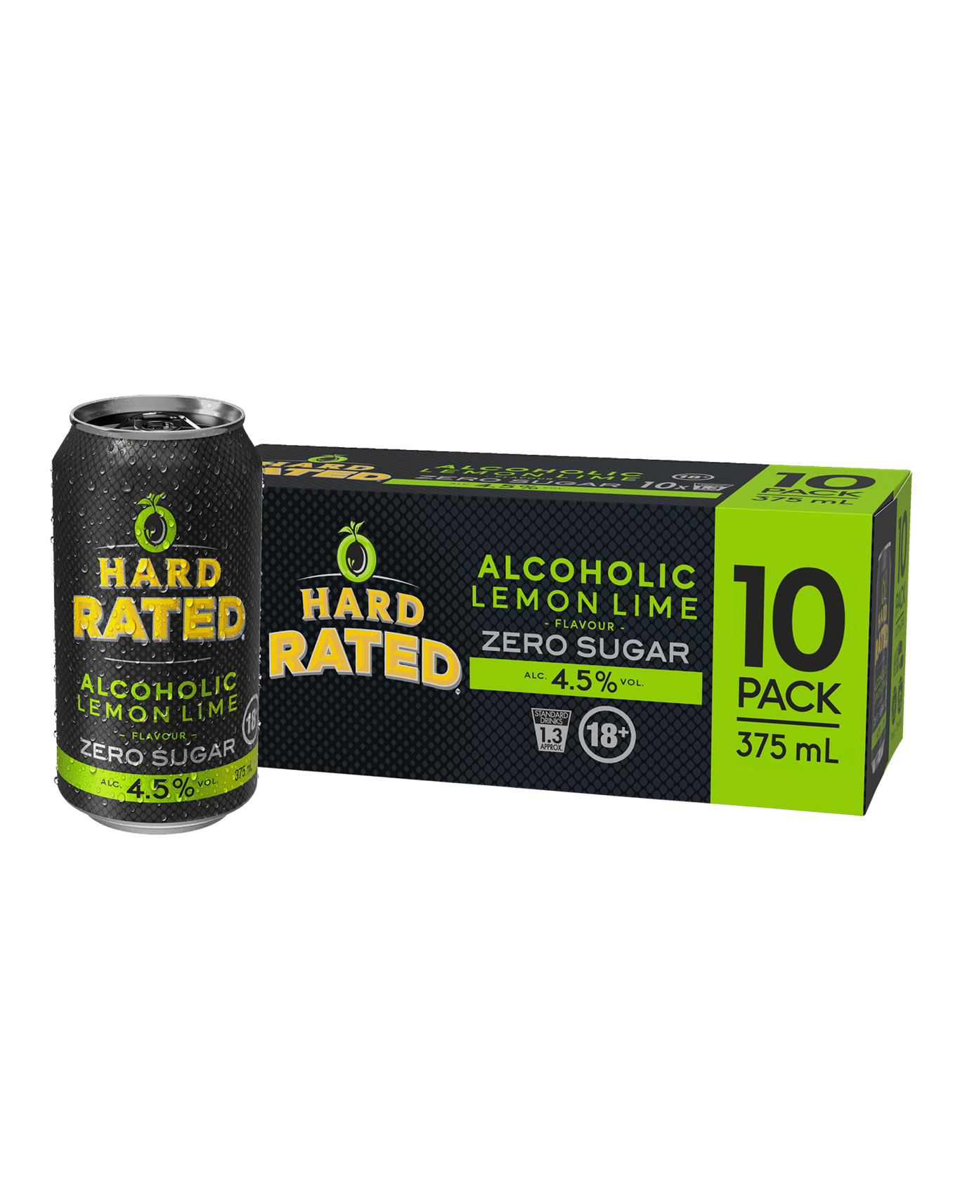 Buy Hard Rated Zero Sugar Lemon Lime 10 Pack Cans 375ml Online @Lowest ...