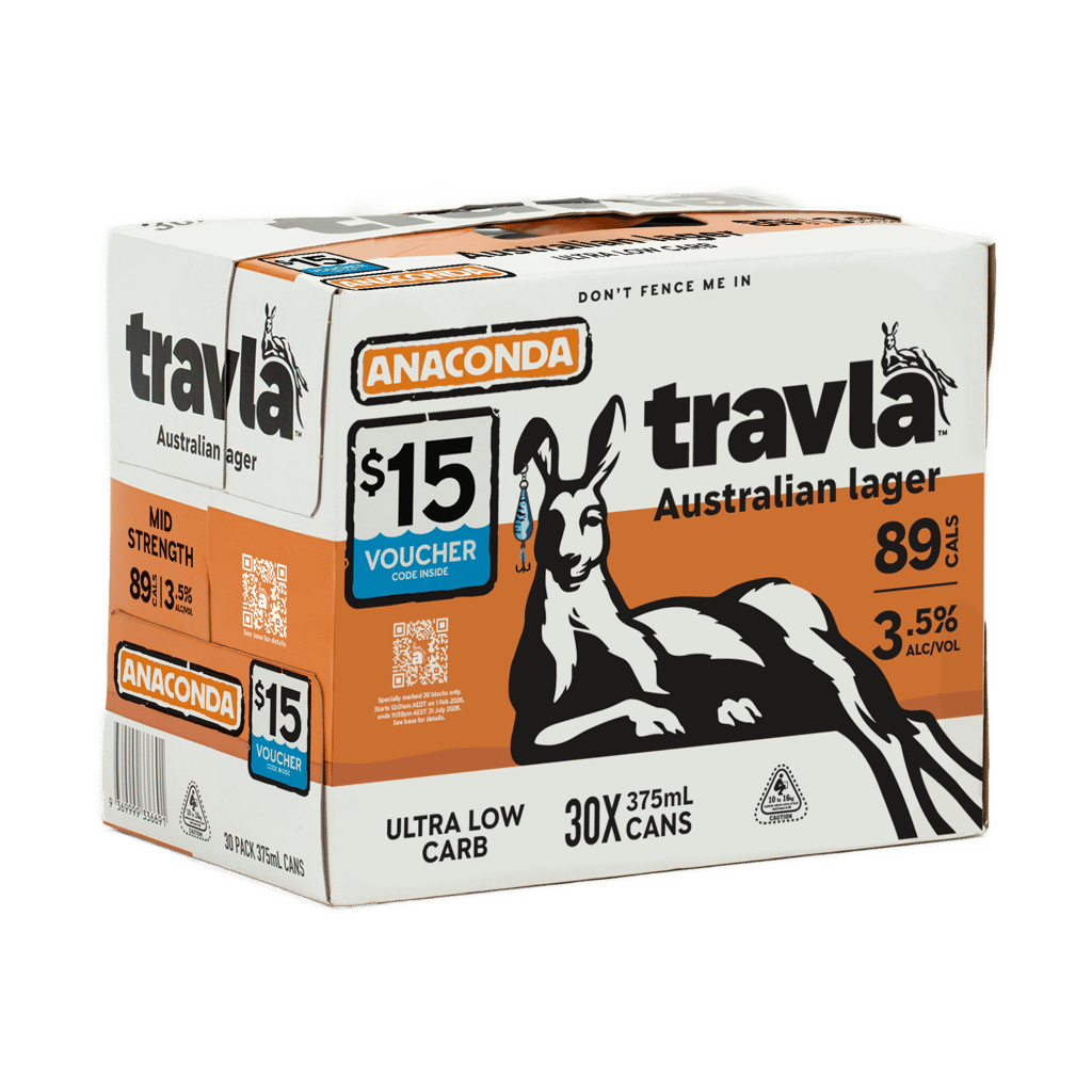 Buy Travla Mid Strength Lager Block Cans 375ml Online @Lowest Price