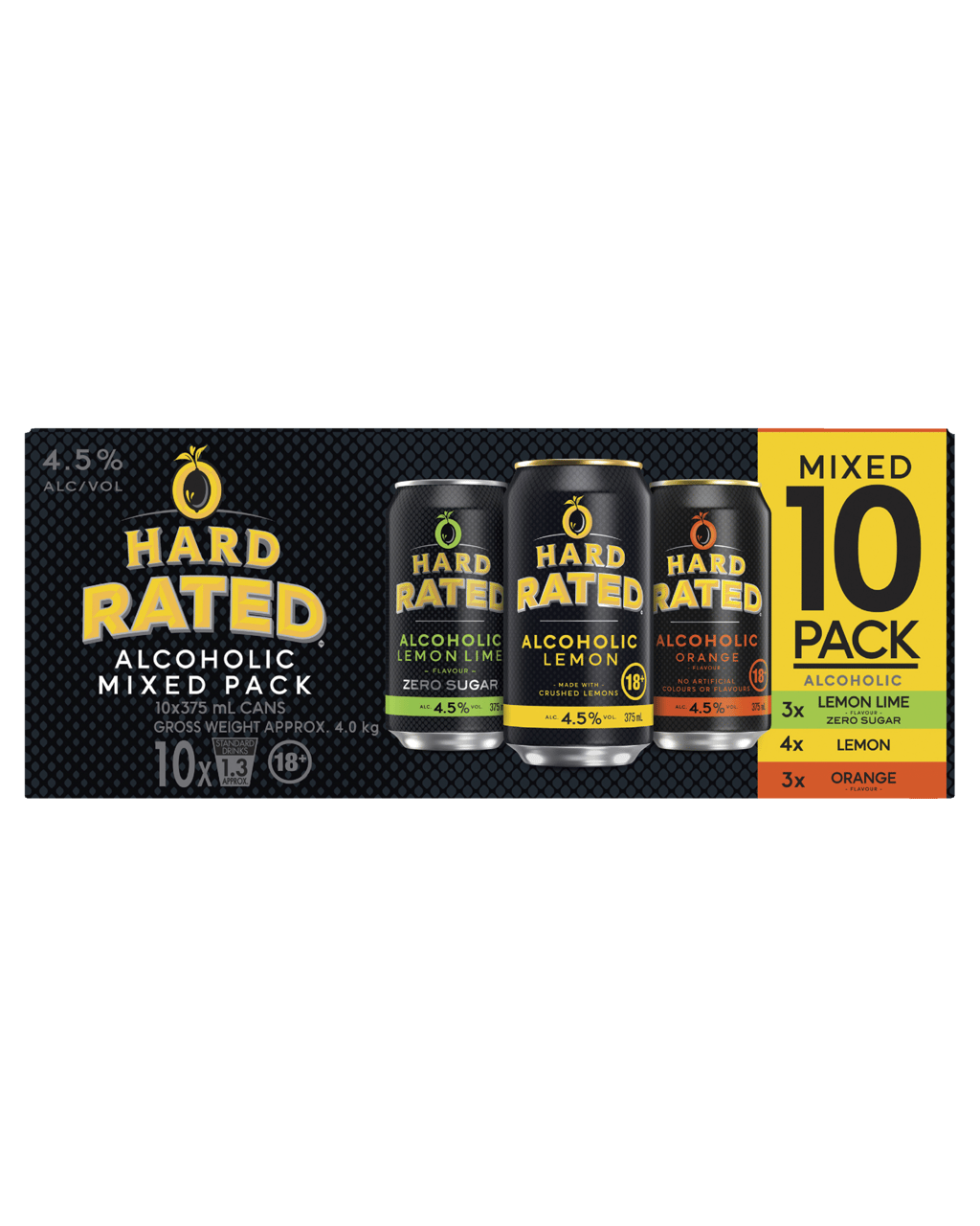 Buy Hard Rated Mixed 4.5% Cans 10x375ml Online @Lowest Price