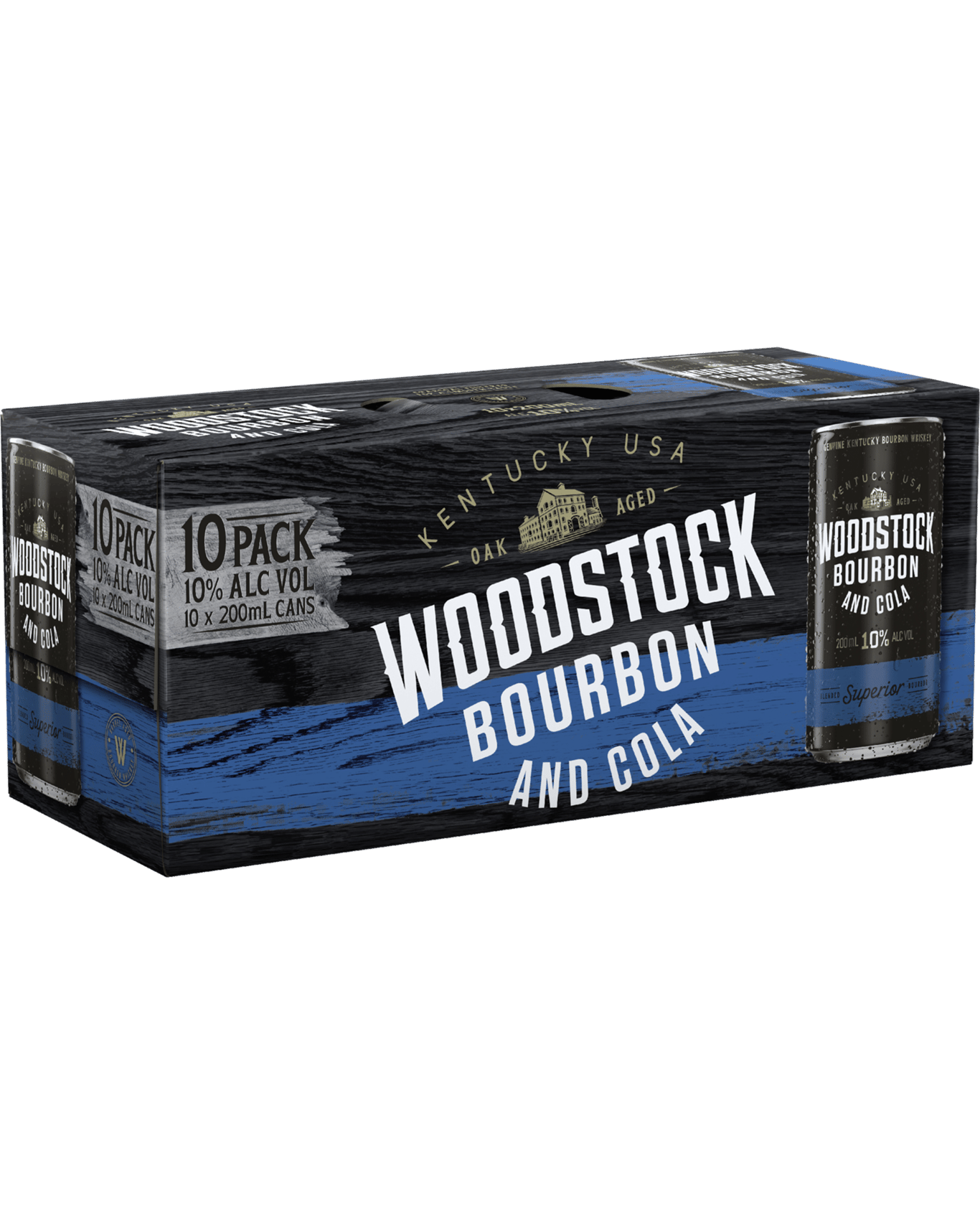 Buy Woodstock Bourbon And Cola 10% 10 Pack Cans 200ml Online @Lowest Price