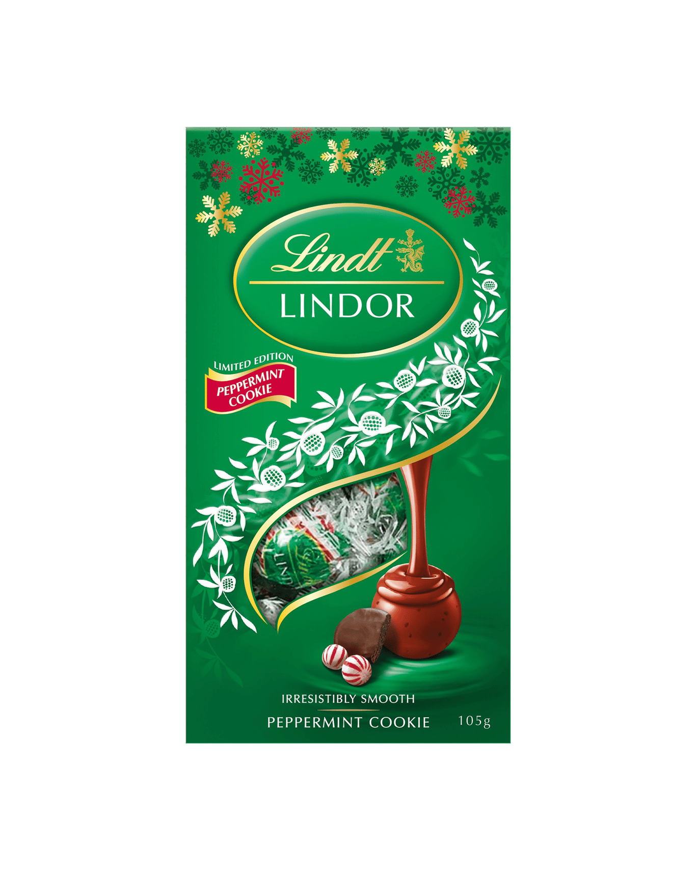 Buy Lindt Lindor Limited Edition Christmas Peppermint Cookie Bag 105g ...