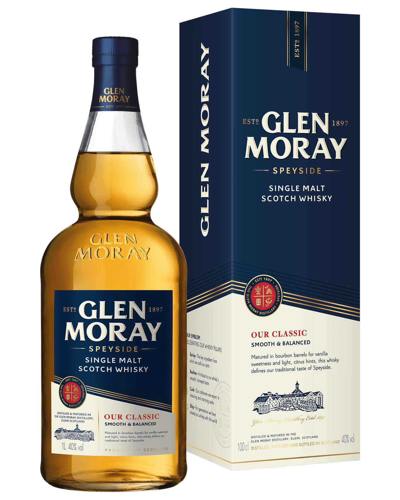 Buy Glen Moray Classic Single Malt Scotch Whisky 1l Online @Lowest Price