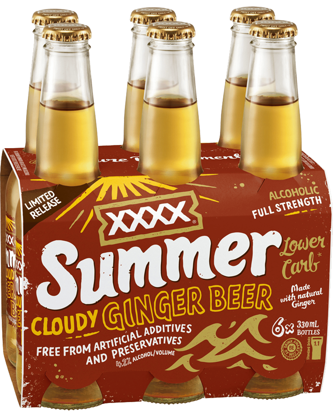 Buy Xxxx Summer Cloudy Alcoholic Ginger Beer 330ml Online @Lowest Price