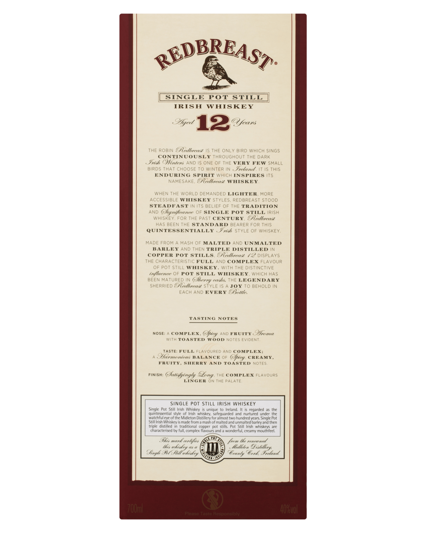 Buy Redbreast 12 Year Old Irish Whiskey 700ml Online @Lowest Price
