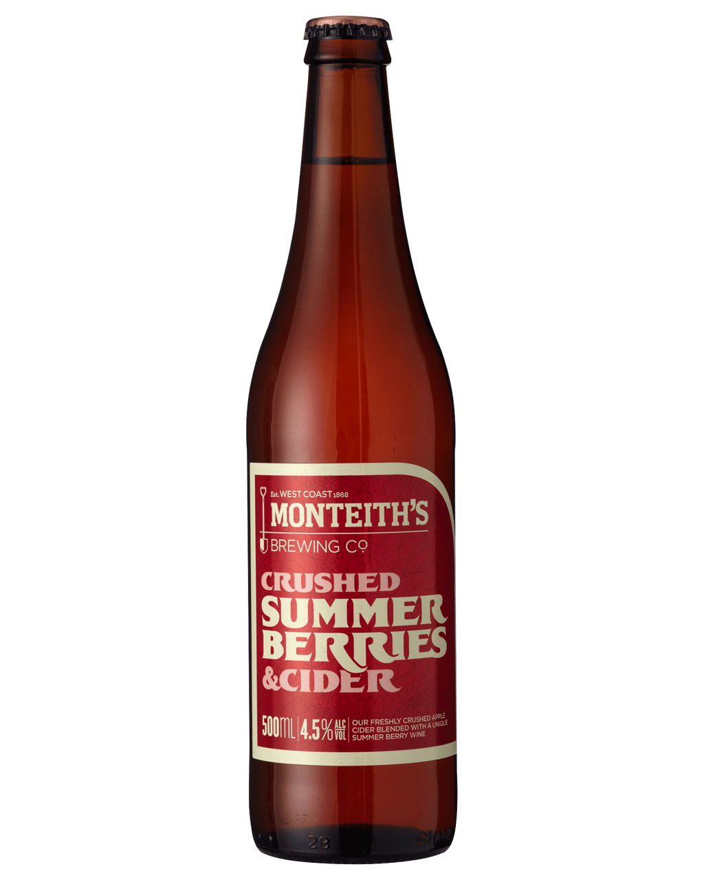 Buy Monteith's Crushed Summer Berries Cider 500mL Online (Lowest prices ...
