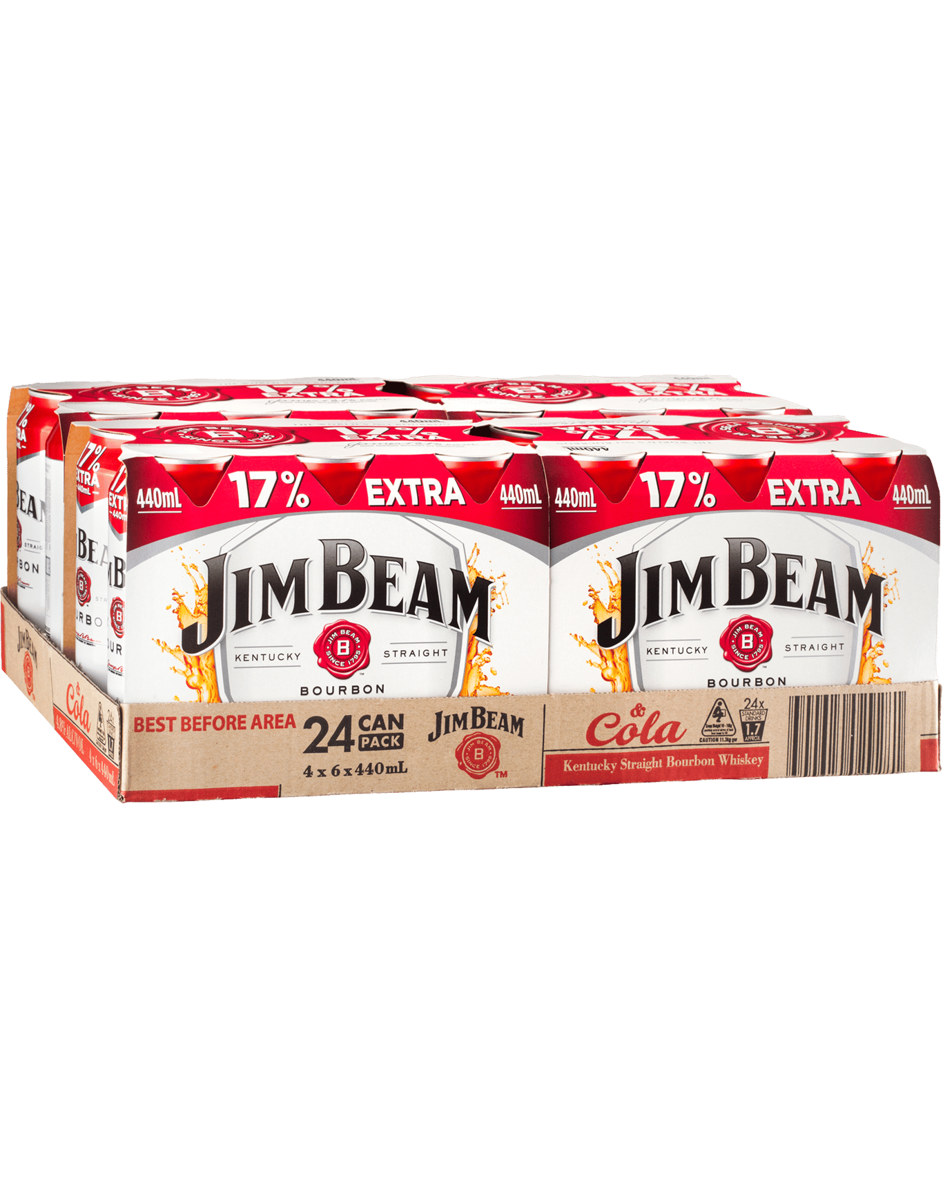 Jim Beam White Label Bourbon & Cola Cans 440ml (Unbeatable Prices): Buy ...