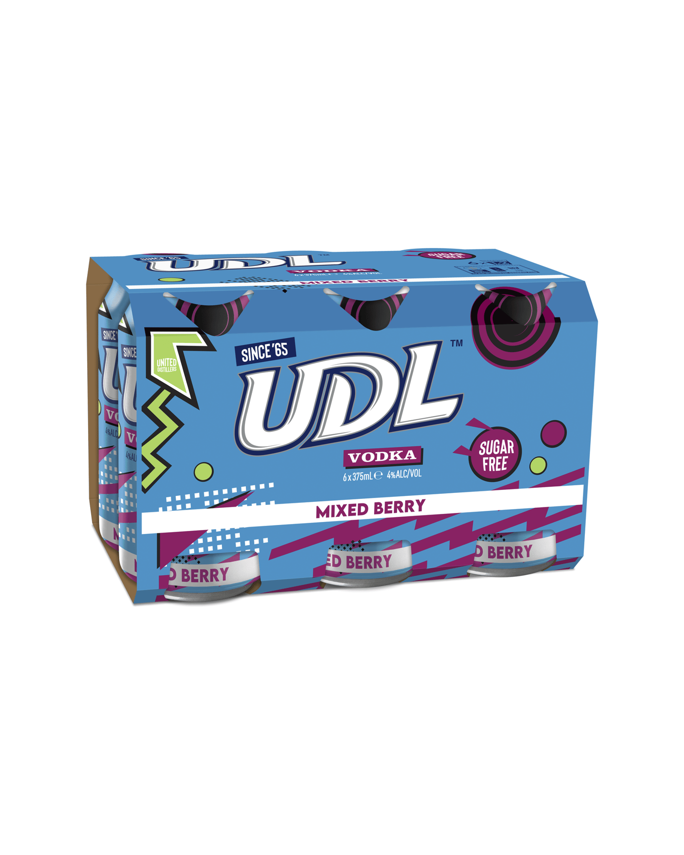 Buy Udl Zero Sugar Vodka Mixed Berry Cans 375ml Online @Lowest Price
