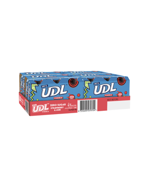 Buy Udl Zero Sugar Vodka Strawberry & Lime Cans 375ml Online (Low ...