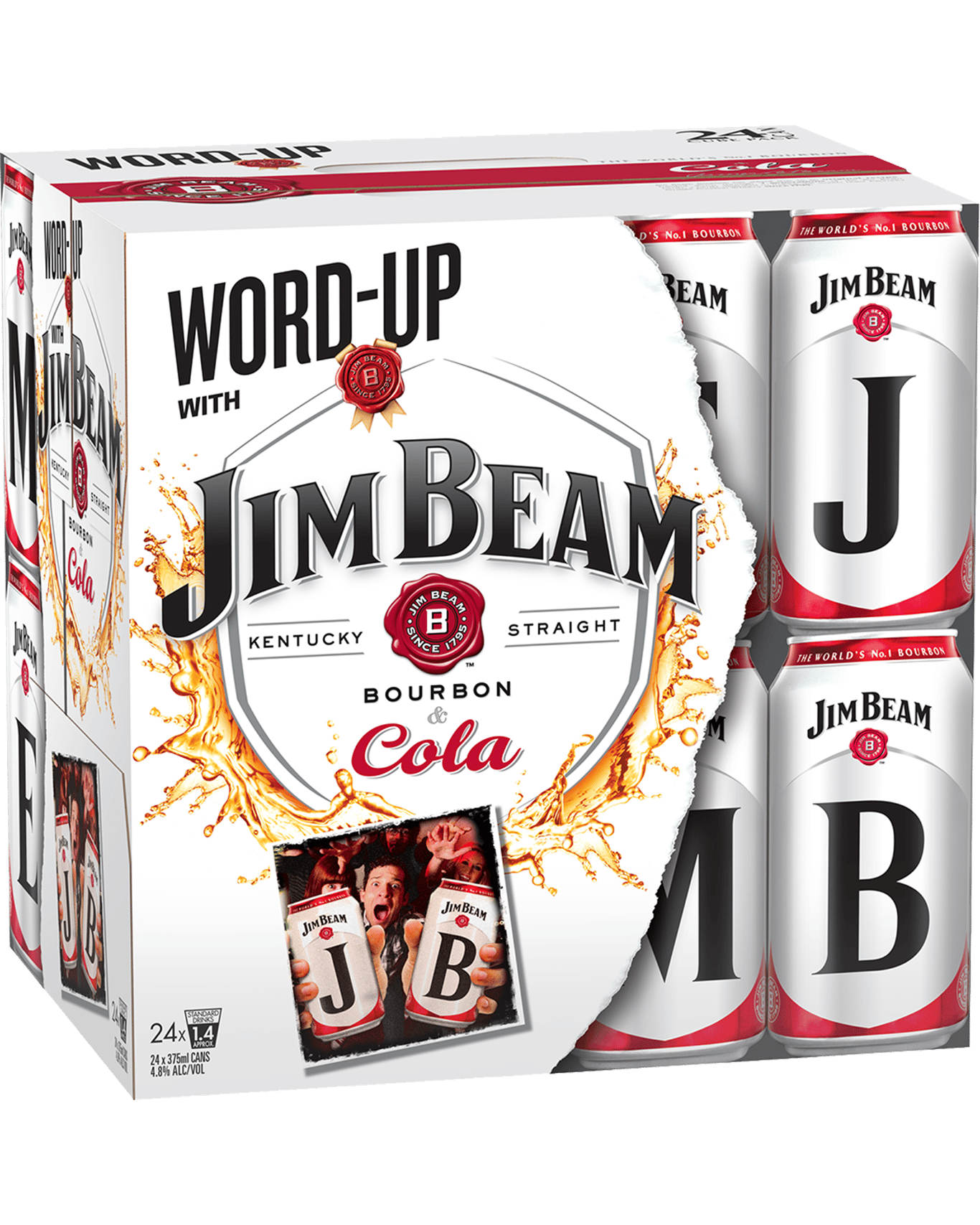 Jim Beam 'join The Family' White Label Bourbon & Cola Cans 375ml ...