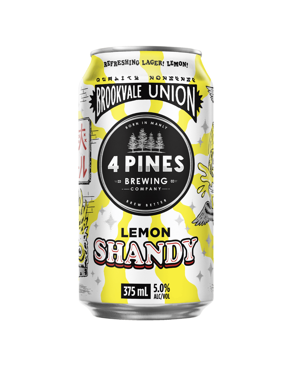 Buy 4 Pines X Brookvale Union Lemon Shandy Cans 375ml Online @Lowest Price
