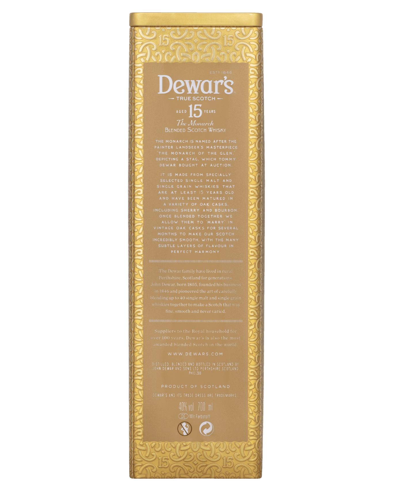 Buy Dewar's 15 Year Old Blended Scotch Whisky 700ml Online @Lowest Price