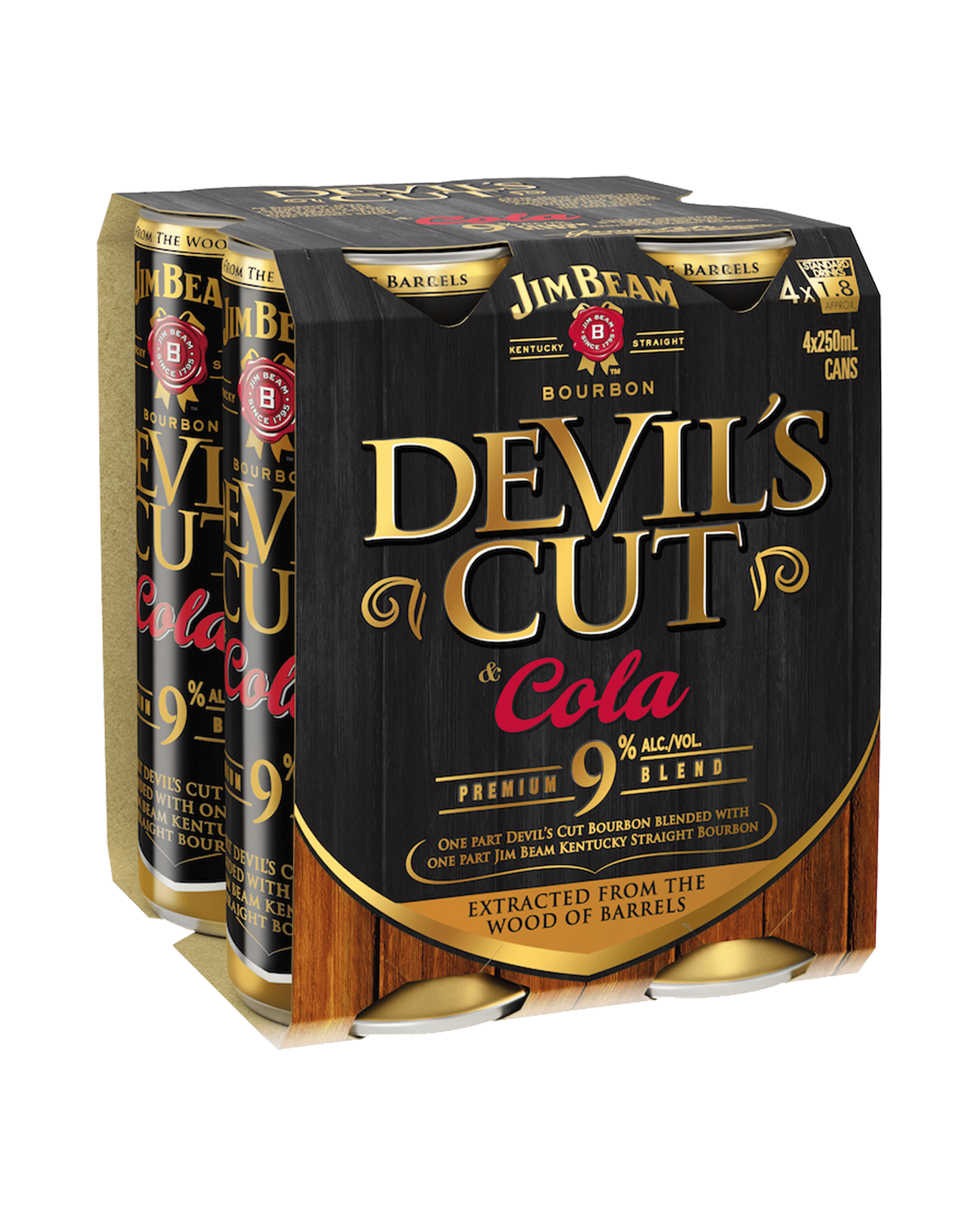 Buy Jim Beam Devil's Cut Bourbon & Cola Cans 250ml Online @Lowest Price