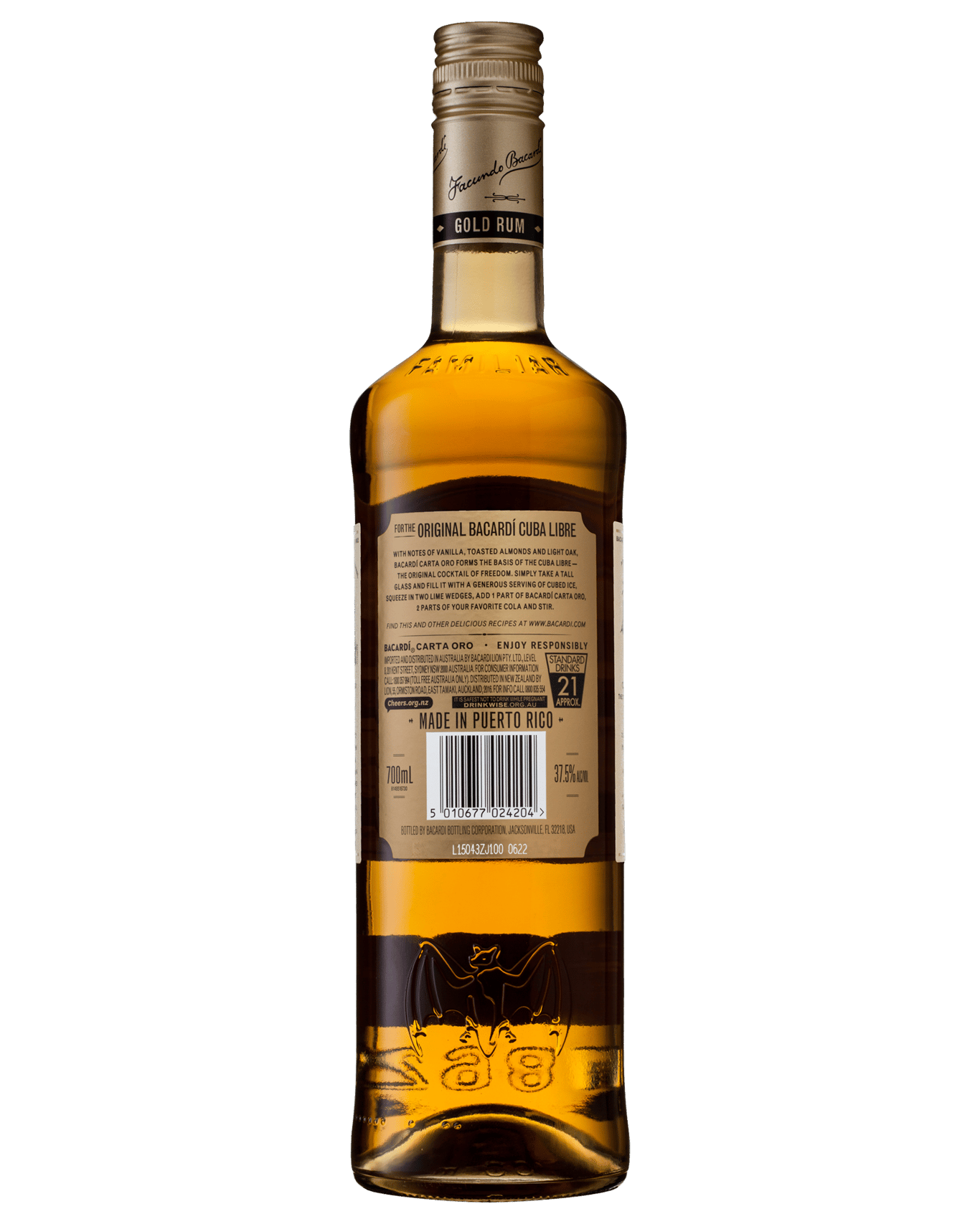 Buy Bacardi Carta Oro Superior Gold Rum 700ml Online @Lowest Price