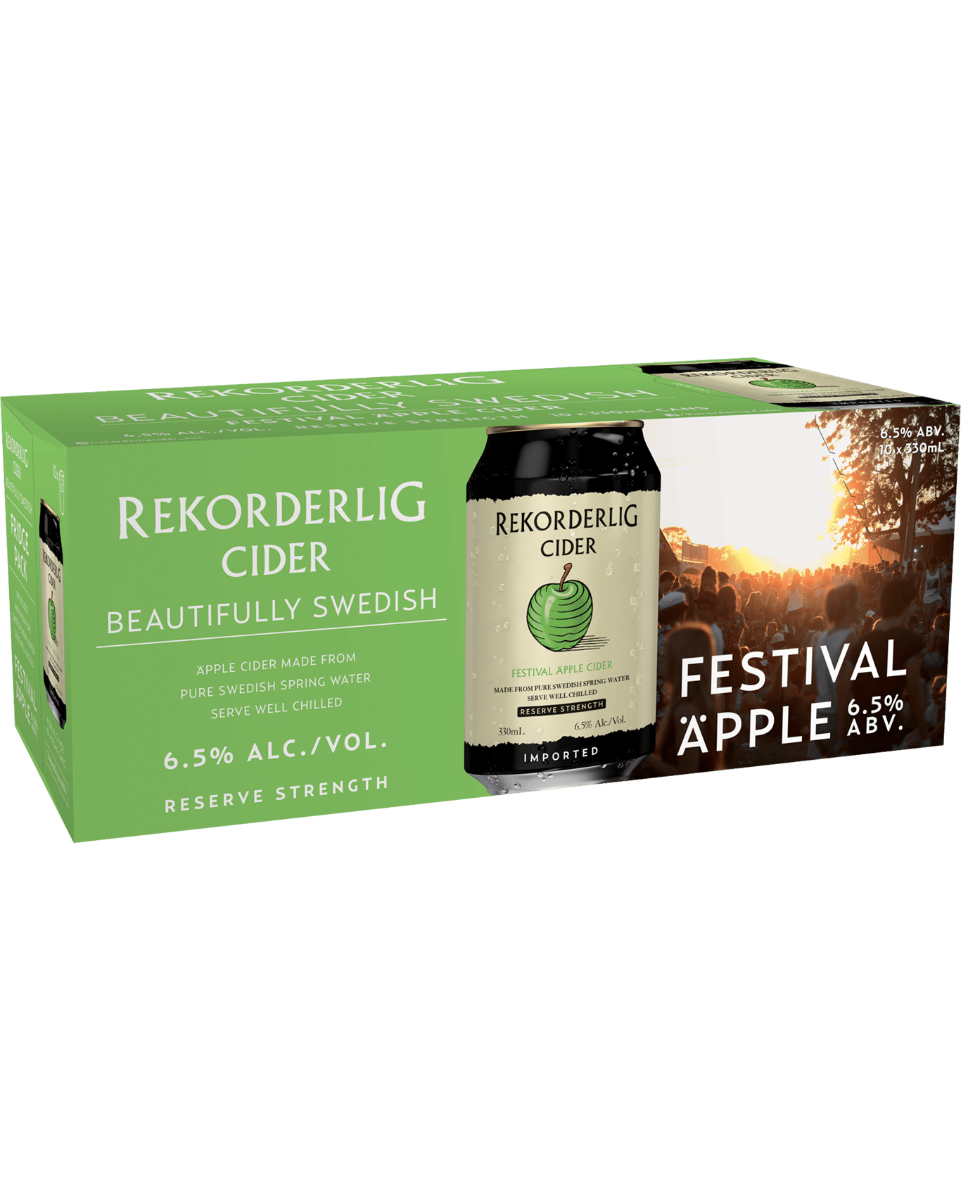Buy Rekorderlig Hard Äpple Cider 6.5% Cans 10 Pack 330ml Online @Lowest ...