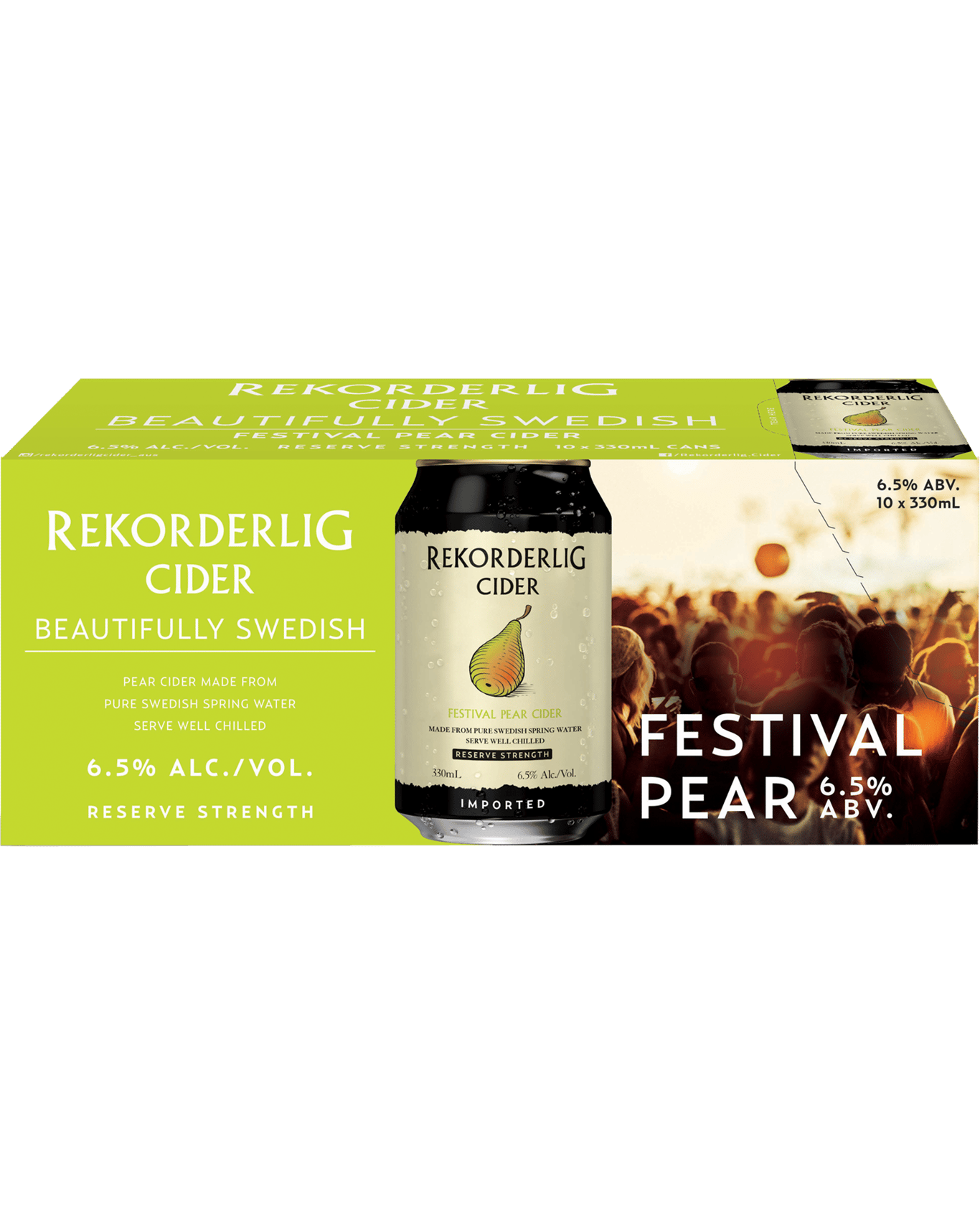 Buy Rekorderlig Hard Pear Cider 6.5% Cans 10 Pack 330ml Online @Lowest ...