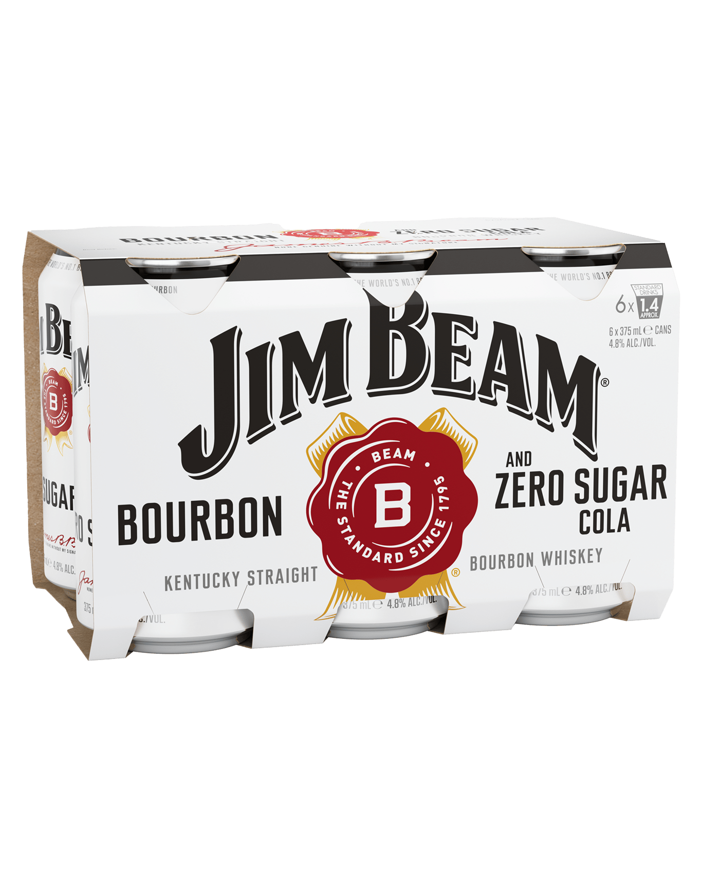 Buy Jim Beam White Label Bourbon & Zero Sugar Cola 375ml Cans Online ...
