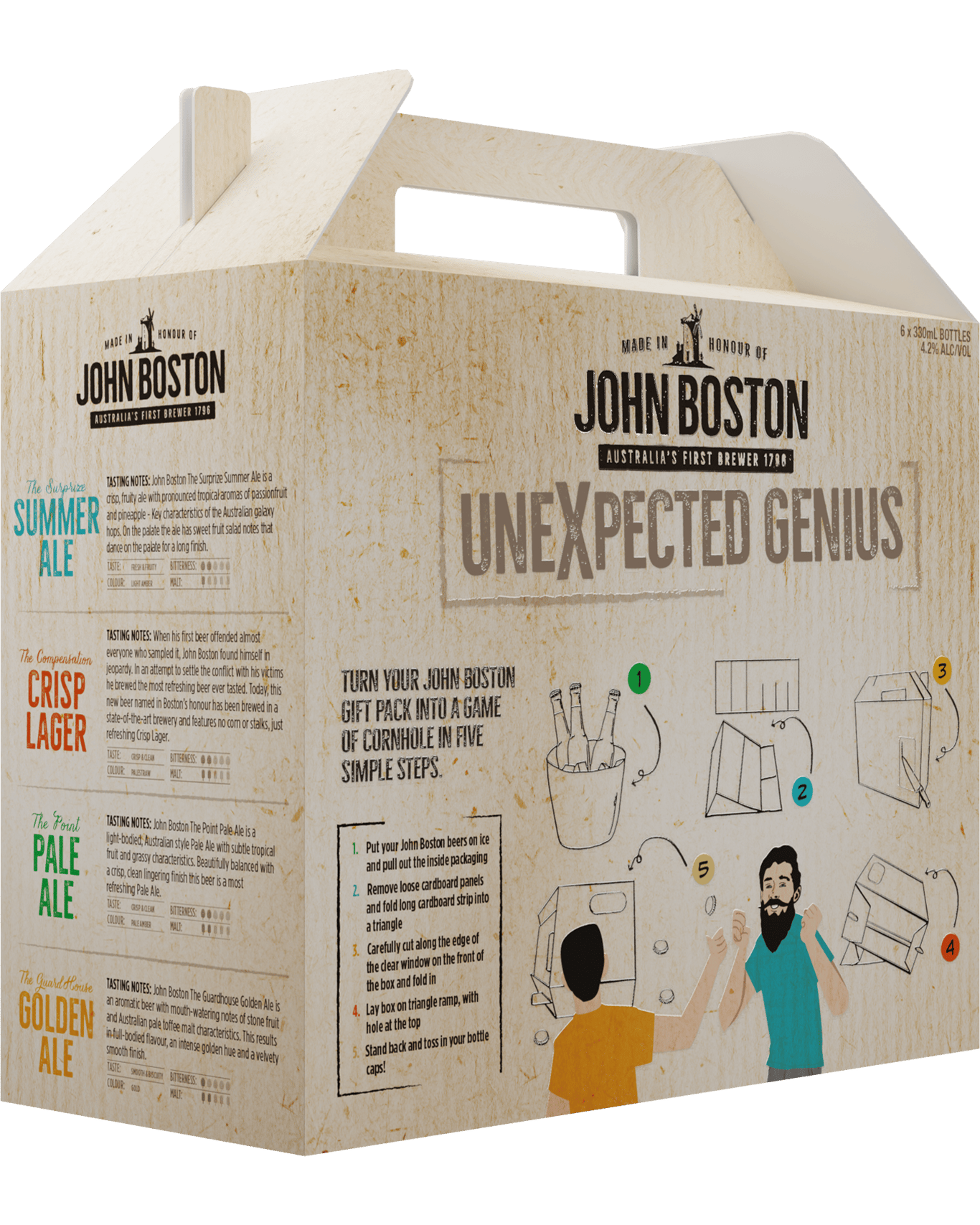 Buy John Boston Unexpected Genius 6 Pack Plus Bonus Glass Online ...
