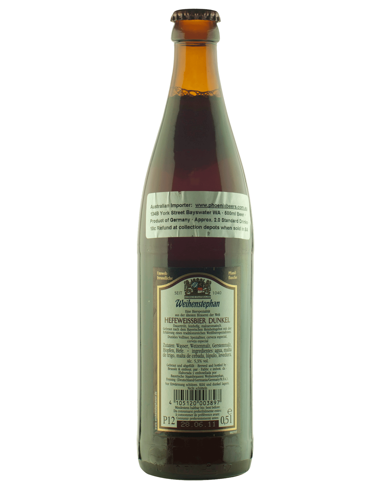 Buy Weihenstephaner Hefe Weissbier Dunkel 500ml Online @Lowest Price
