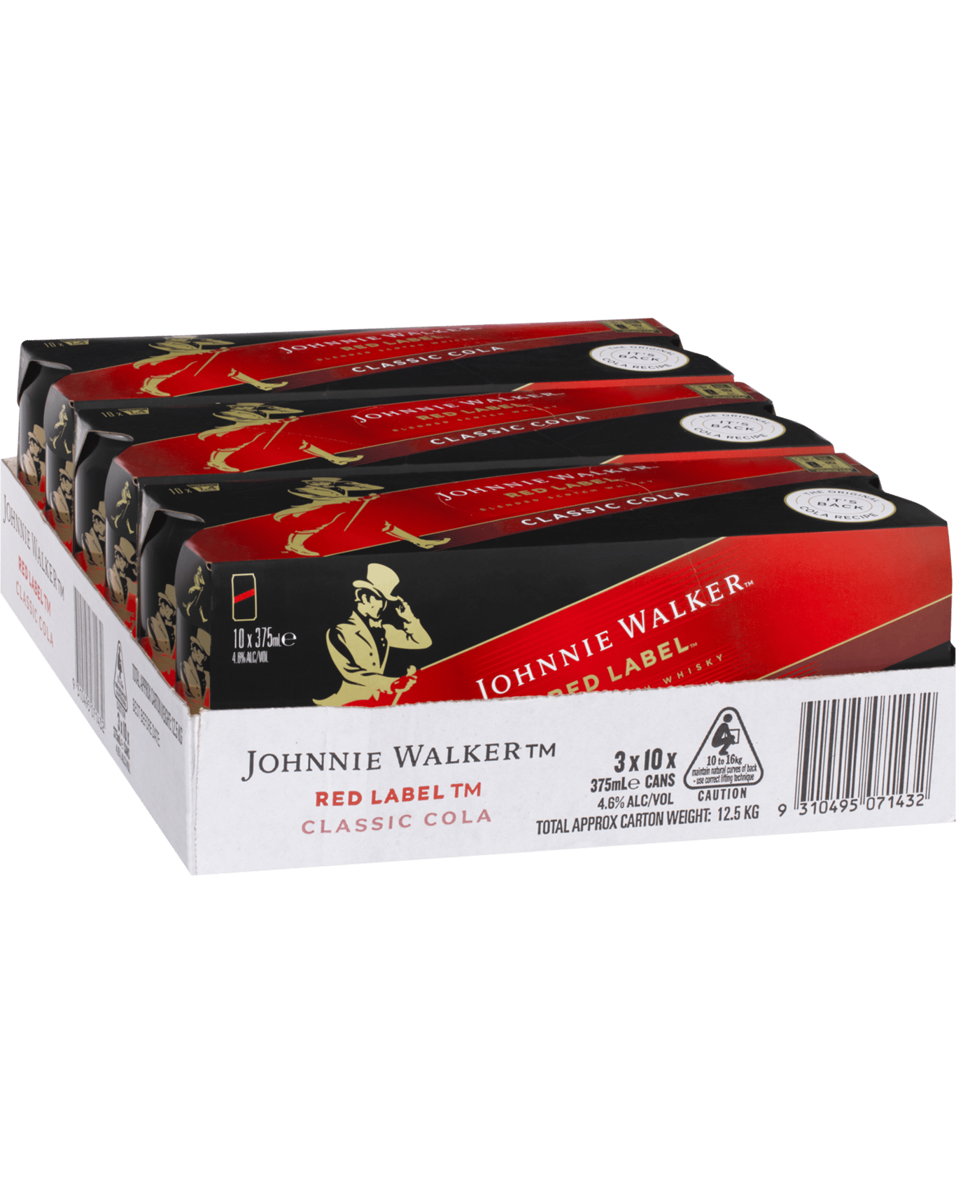 Buy Johnnie Walker Red Label & Cola 10 Pack Cans 375ml Online @Lowest Price