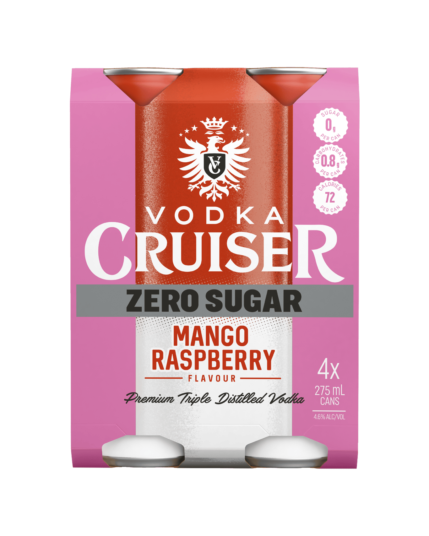 Buy Vodka Cruiser Zero Sugar Mango And Raspberry 4.6% Cans 275ml Online ...