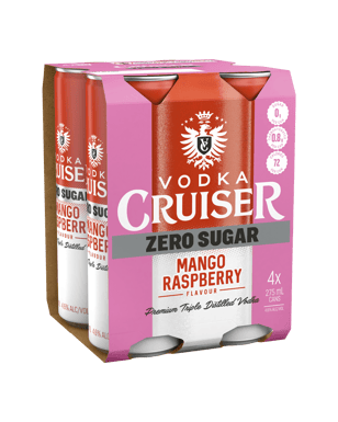 Buy Vodka Cruiser Zero Sugar Mango And Raspberry 4.6% Cans 275ml Online ...