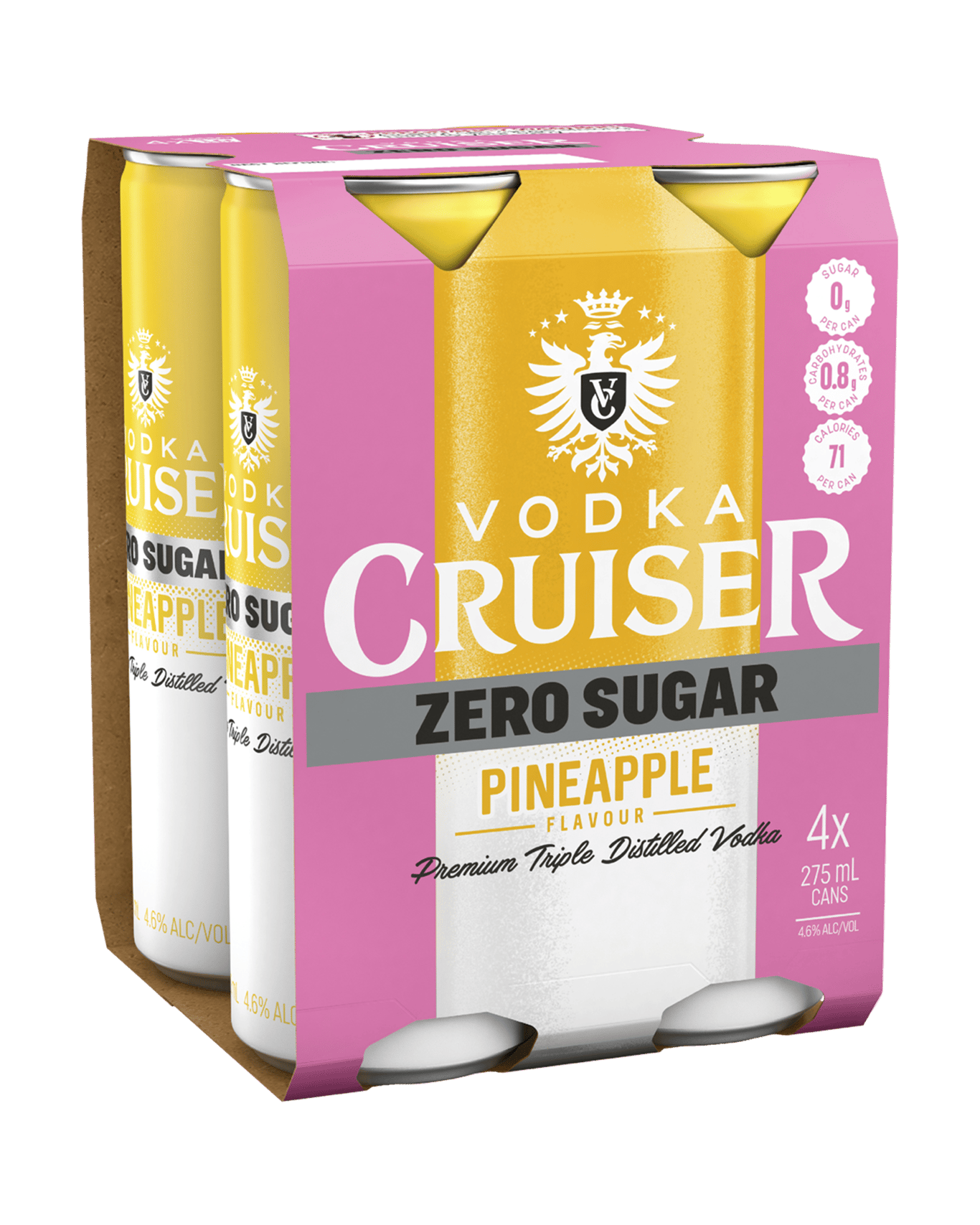 Buy Vodka Cruiser Zero Sugar Pineapple 4.6% Cans 275ml Online @Lowest Price