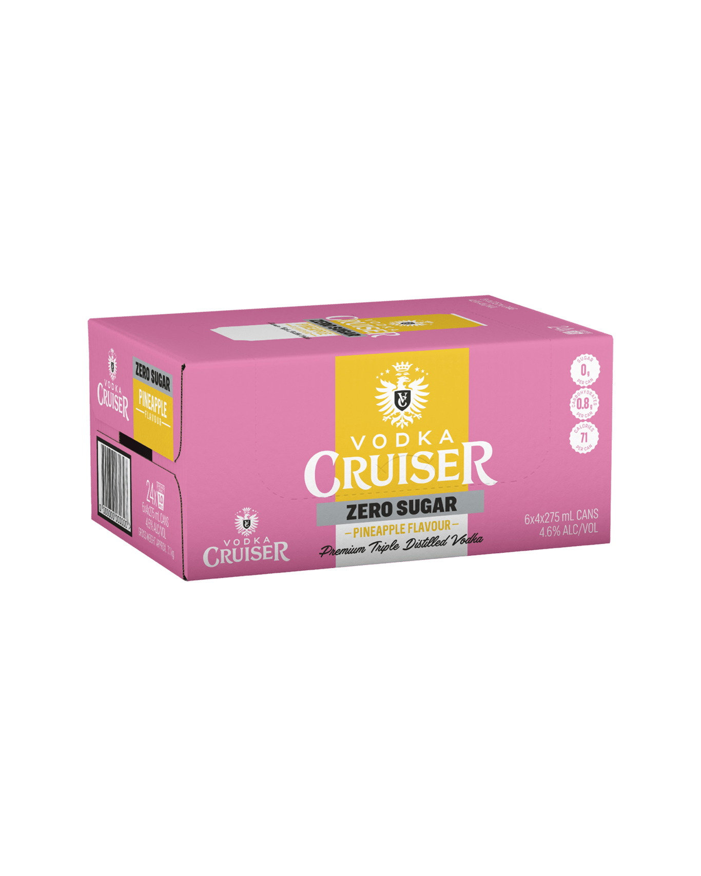 Buy Vodka Cruiser Zero Sugar Pineapple 4.6% Cans 275ml Online @Lowest Price