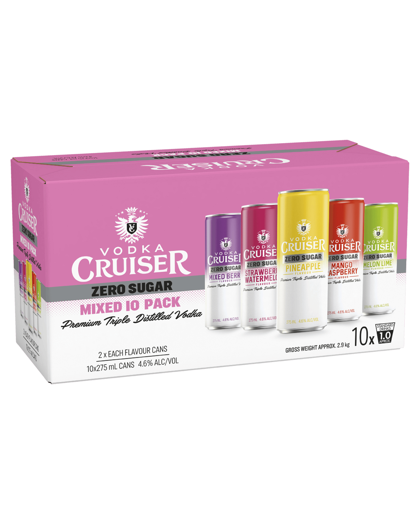Buy Vodka Cruiser Zero Sugar Mixed 10 Pack Cans 275ml Online @Lowest Price