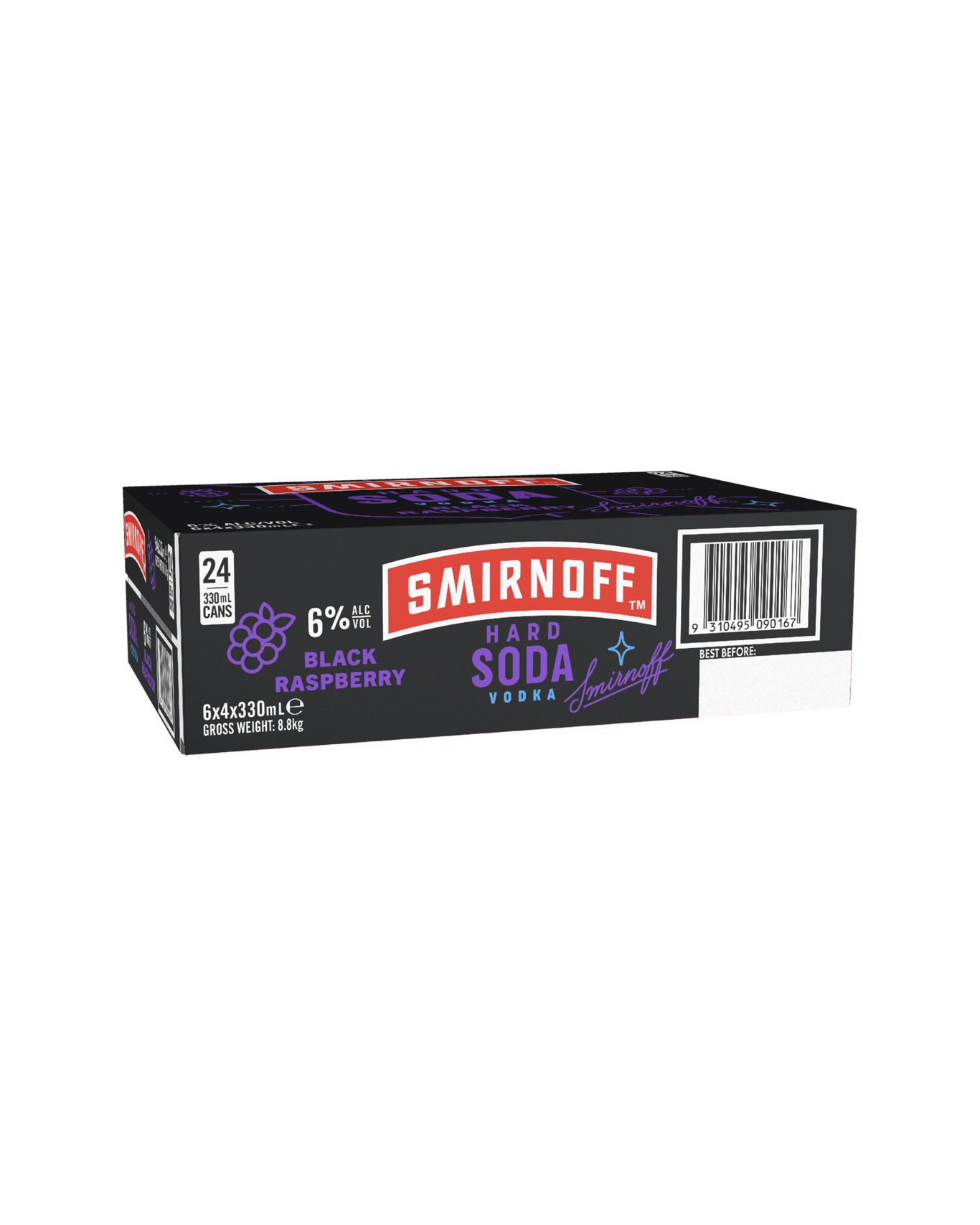 Buy Smirnoff Hard Soda Black Raspberry Fizz Cans 330ml Online @Lowest Price