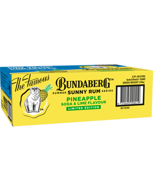 Buy Bundaberg Sunny Rum Pineapple Soda And Lime Cans 375ml Online @Lowest Price