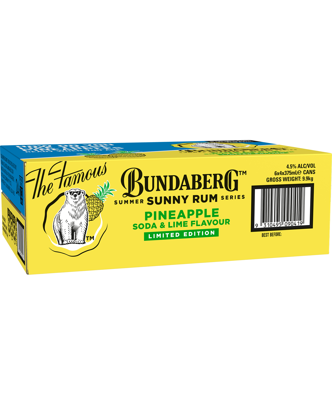 Buy Bundaberg Sunny Rum Pineapple Soda And Lime Cans 375ml Online @Lowest Price