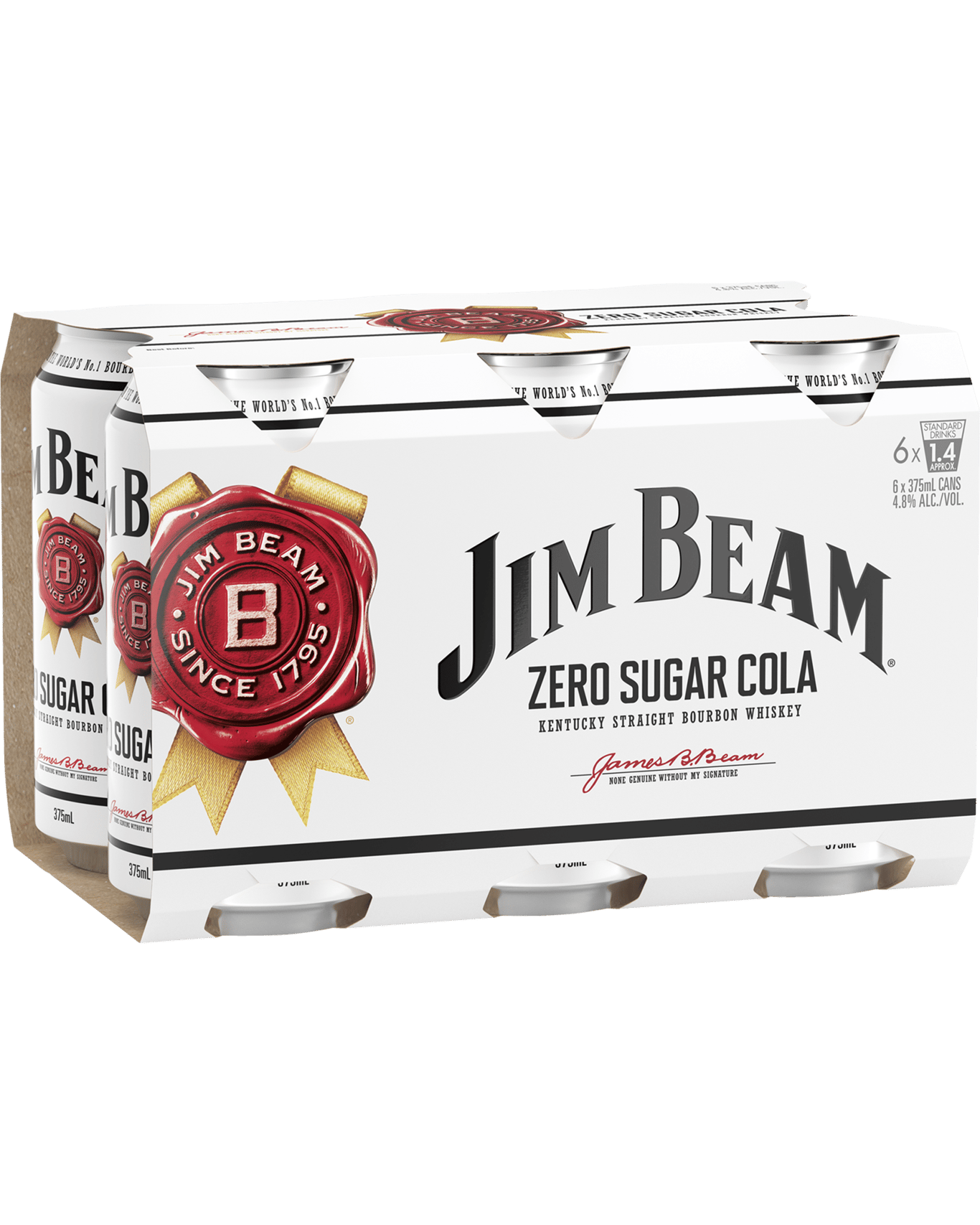 Buy Jim Beam White Label Bourbon & Zero Sugar Cola Cans 375ml Online ...