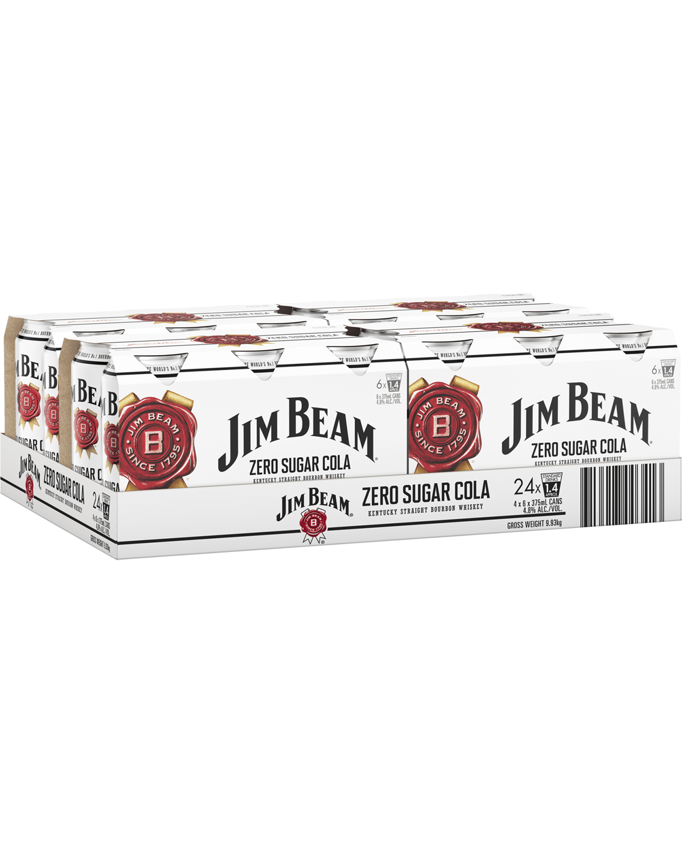 Buy Jim Beam White Label Bourbon & Zero Sugar Cola 375ml Cans Online ...