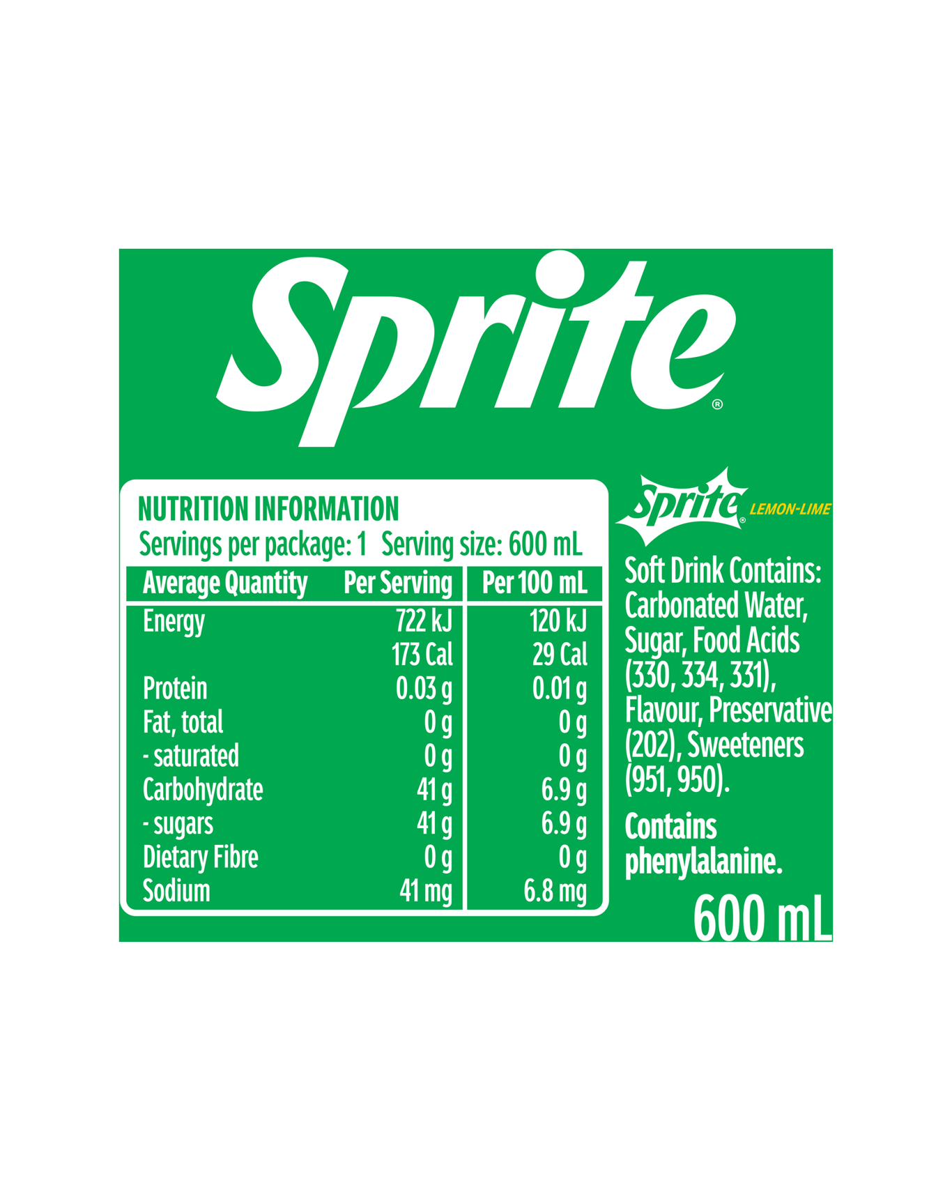 Buy Sprite Lemonade 600ml Online or Near You in Australia [with Same ...