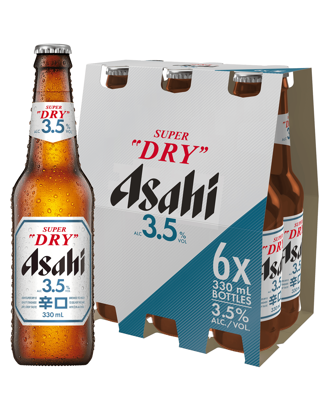 Buy Asahi Super Dry 3.5% Lager Bottles 330ml Online @Lowest Price
