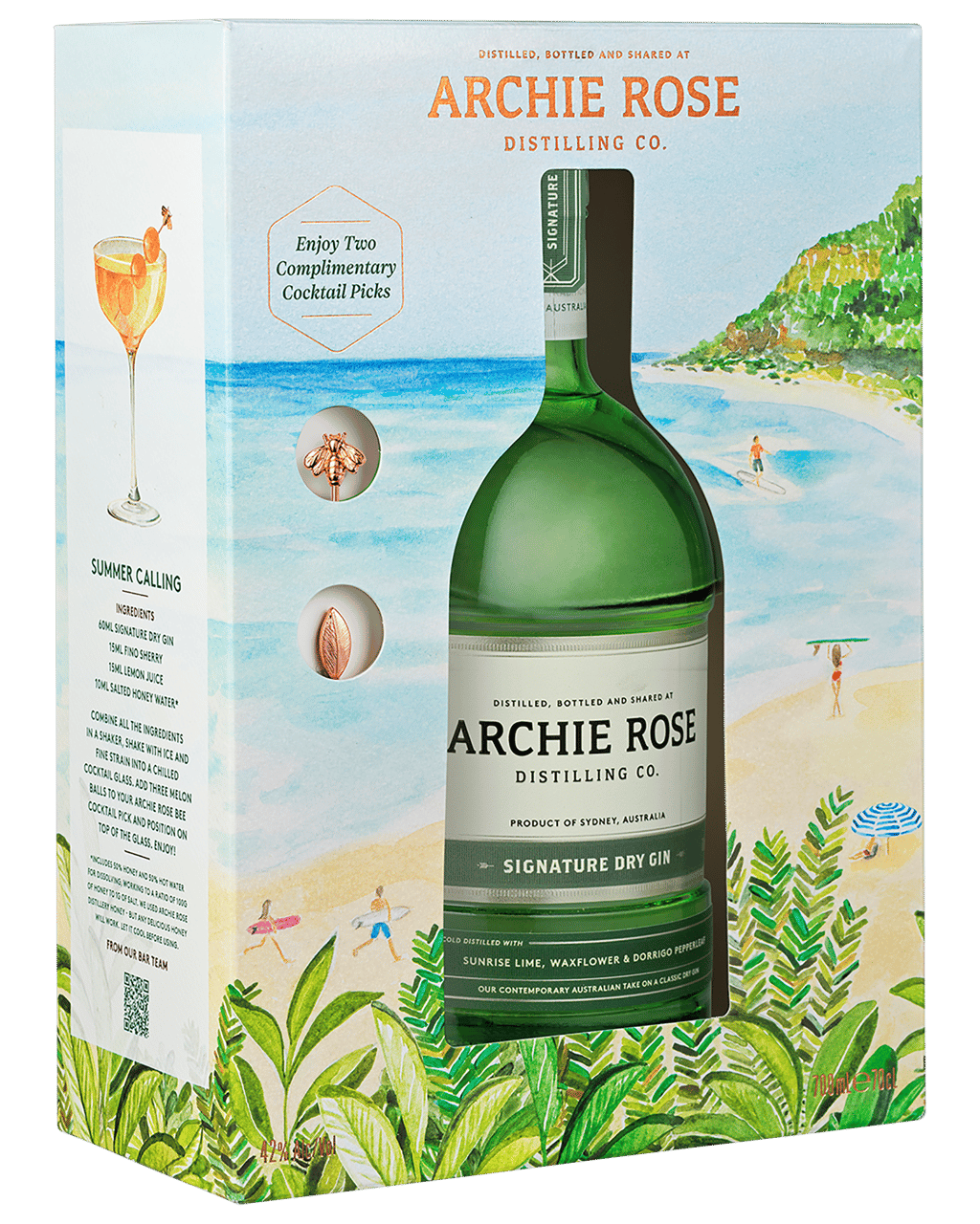 Buy Archie Rose Signature Dry Gin & Cocktail Picks Summer Gift Pack ...