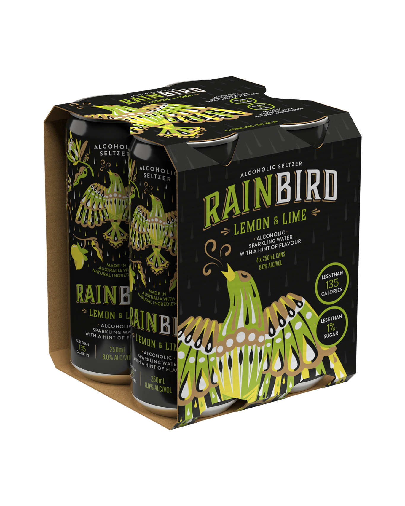 Buy Rainbird Lemon & Lime Alcoholic Seltzer 8% Cans 250ml Online ...
