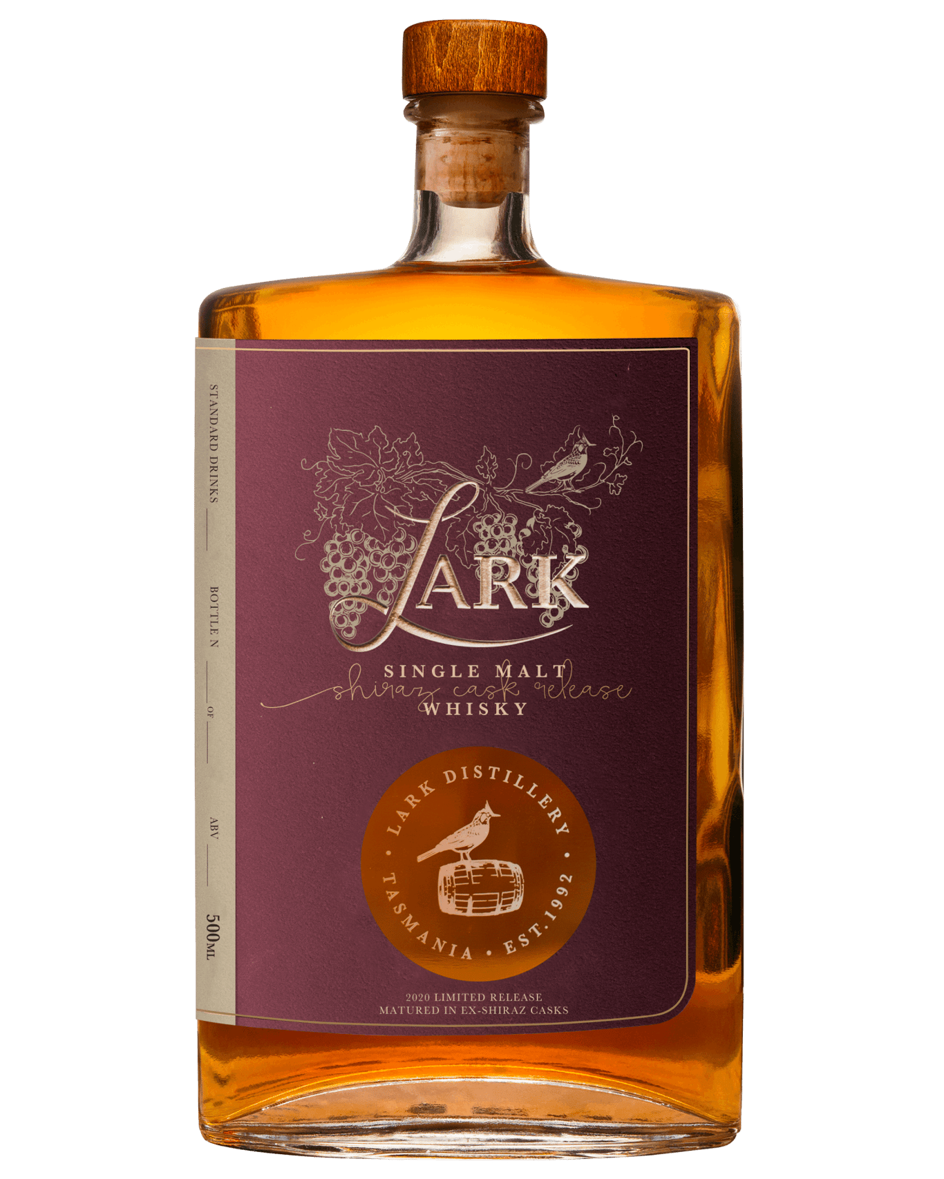 Buy Lark Shiraz Cask Single Malt Tasmanian Whisky 500ml Online @Lowest Price