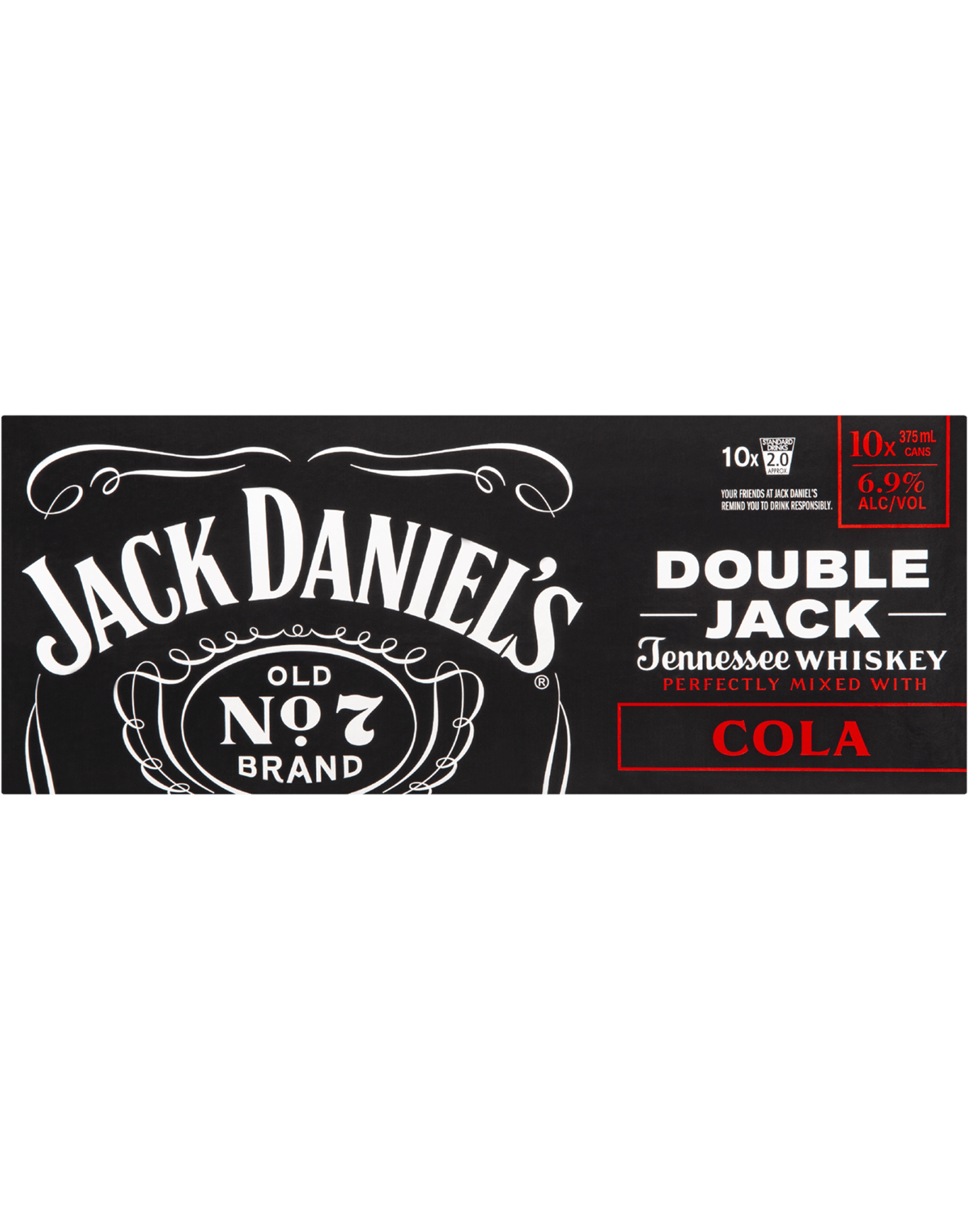 Buy Jack Daniel's Double Jack & Cola Cans 10 Pack 375ml Online @Lowest ...